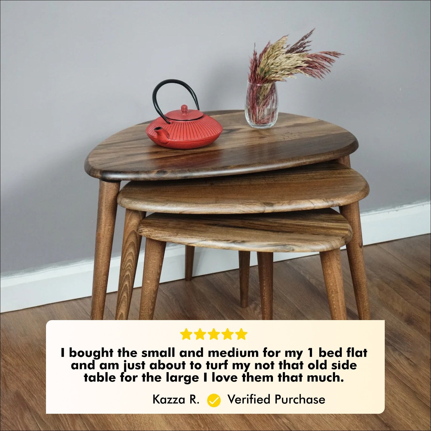 Dark walnut nest of tables store