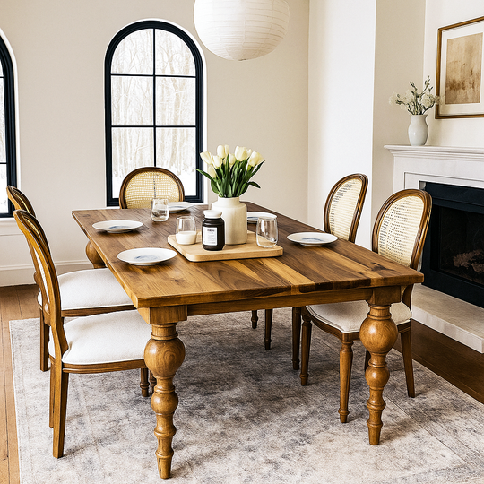 French Country Dining Tables – Rustic Walnut & Oak Kitchen Style